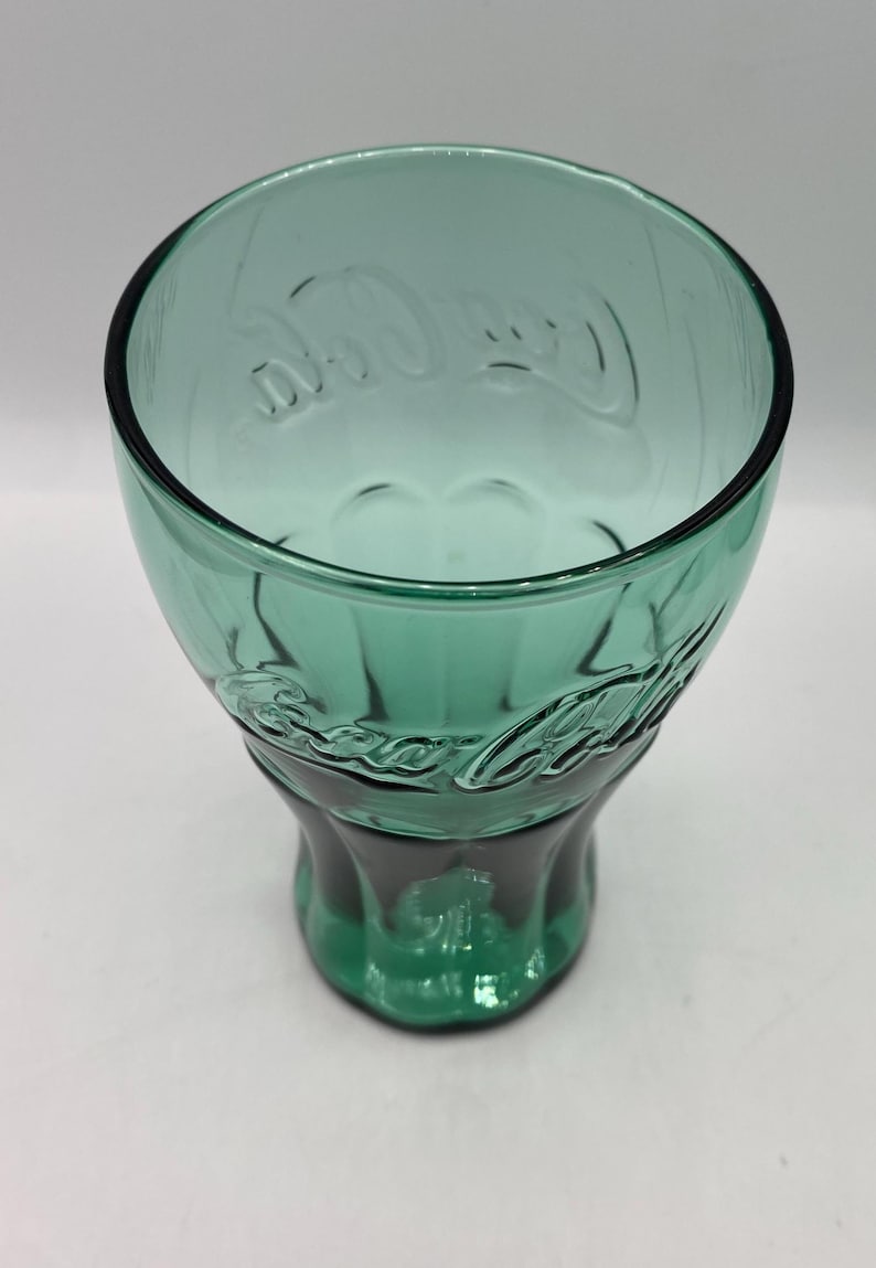 Coca Cola Classic Drinking Glasses Green; Darker Green Coke Glasses ...