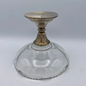 Frank M Whiting Sterling Silver Glass Compote Bowl, Glass Candy Dish ...