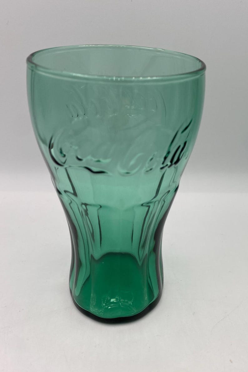 Coca Cola Classic Drinking Glasses Green; Darker Green Coke Glasses ...
