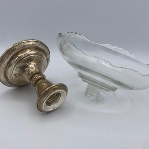 Frank M Whiting Sterling Silver Glass Compote Bowl, Glass Candy Dish ...