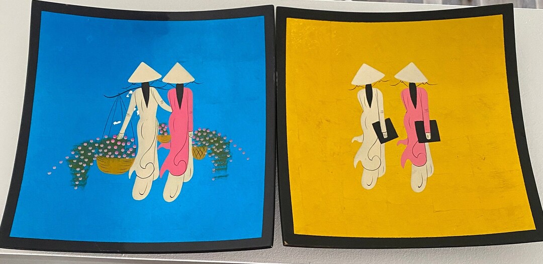 Sushi Serving Platters, Curved Lacquer Platters, Japanese Decor, Set of ...