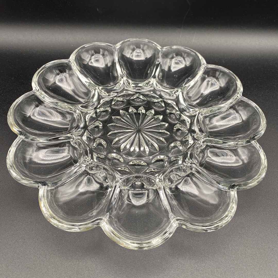 Anchor Hocking Deviled Eggs Fairfield Glass Serving Platter Holds 12 ...