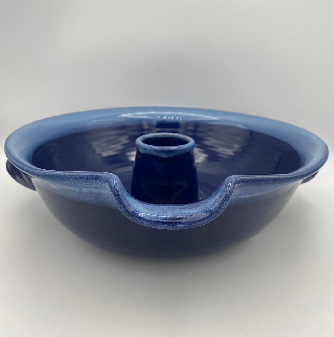 Tumbleweed Pottery Chicken Cooker Upright Roaster, Cobalt Blue, Beer ...