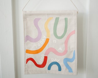 Hand Painted Canvas Flag | Floral Painted Canvas Flag | Children’s ...