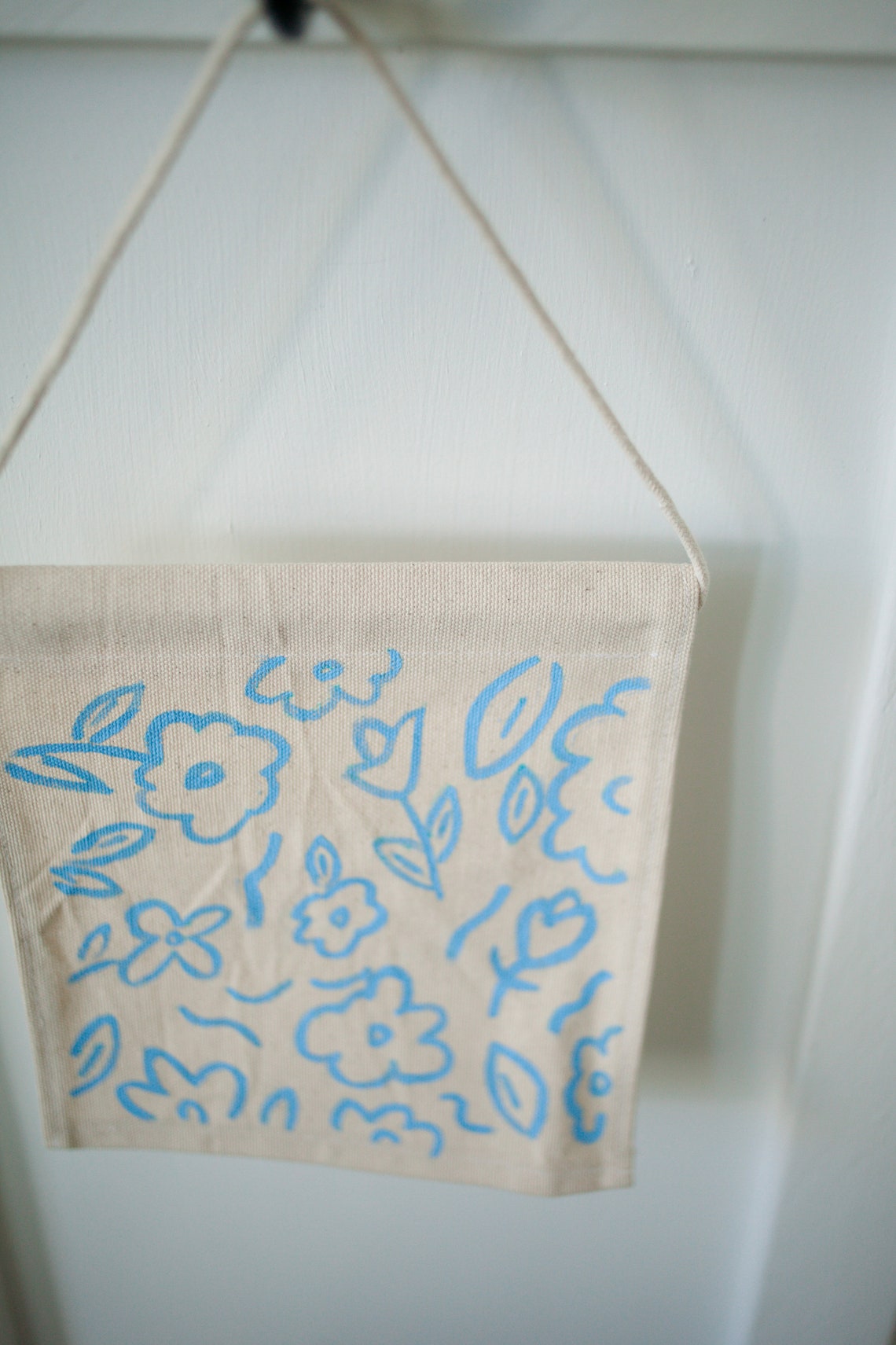 Hand Painted Canvas Flag | Floral Painted Canvas Flag | Children’s ...
