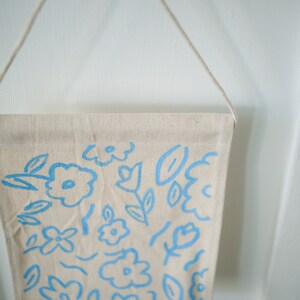 Hand Painted Canvas Flag | Floral Painted Canvas Flag | Children’s ...