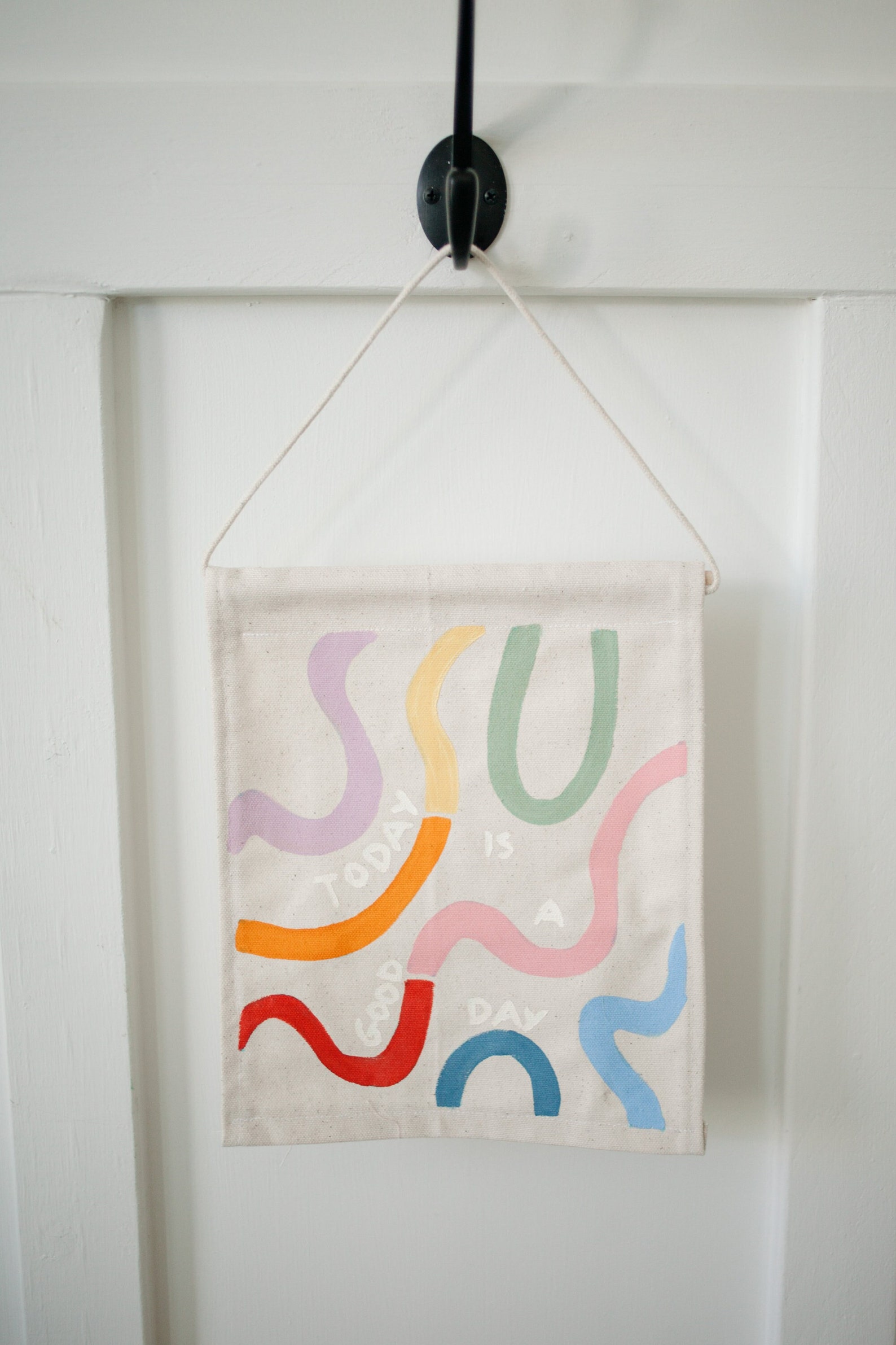Hand Painted Inspirational Canvas Flag | Colorful Canvas Flag ...