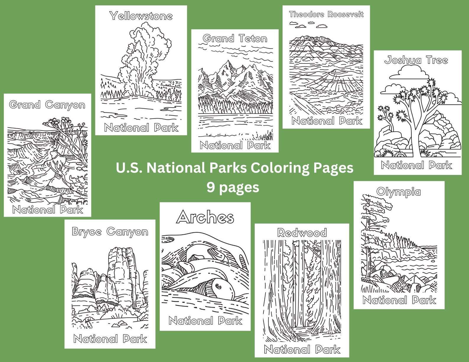 Printable U.S. National Parks Coloring Pages | Printable Children’s ...