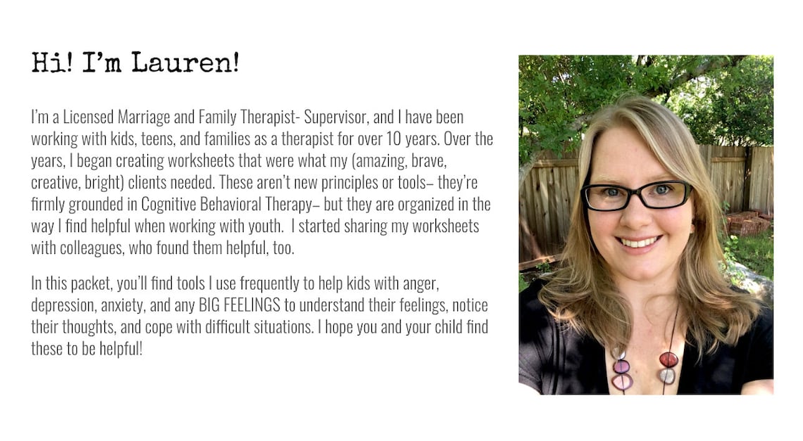 Emotion Regulation Handouts and Worksheets for Kids and Pre-teens - Etsy