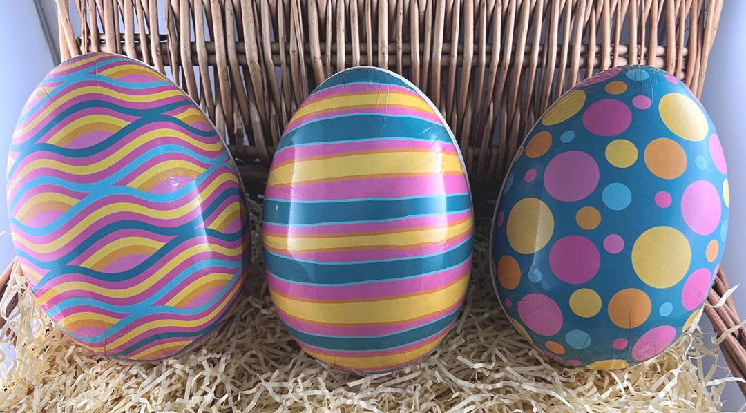 Colourful, Refillable Traditional Cardboard Easter Egg Shells, Fill ...
