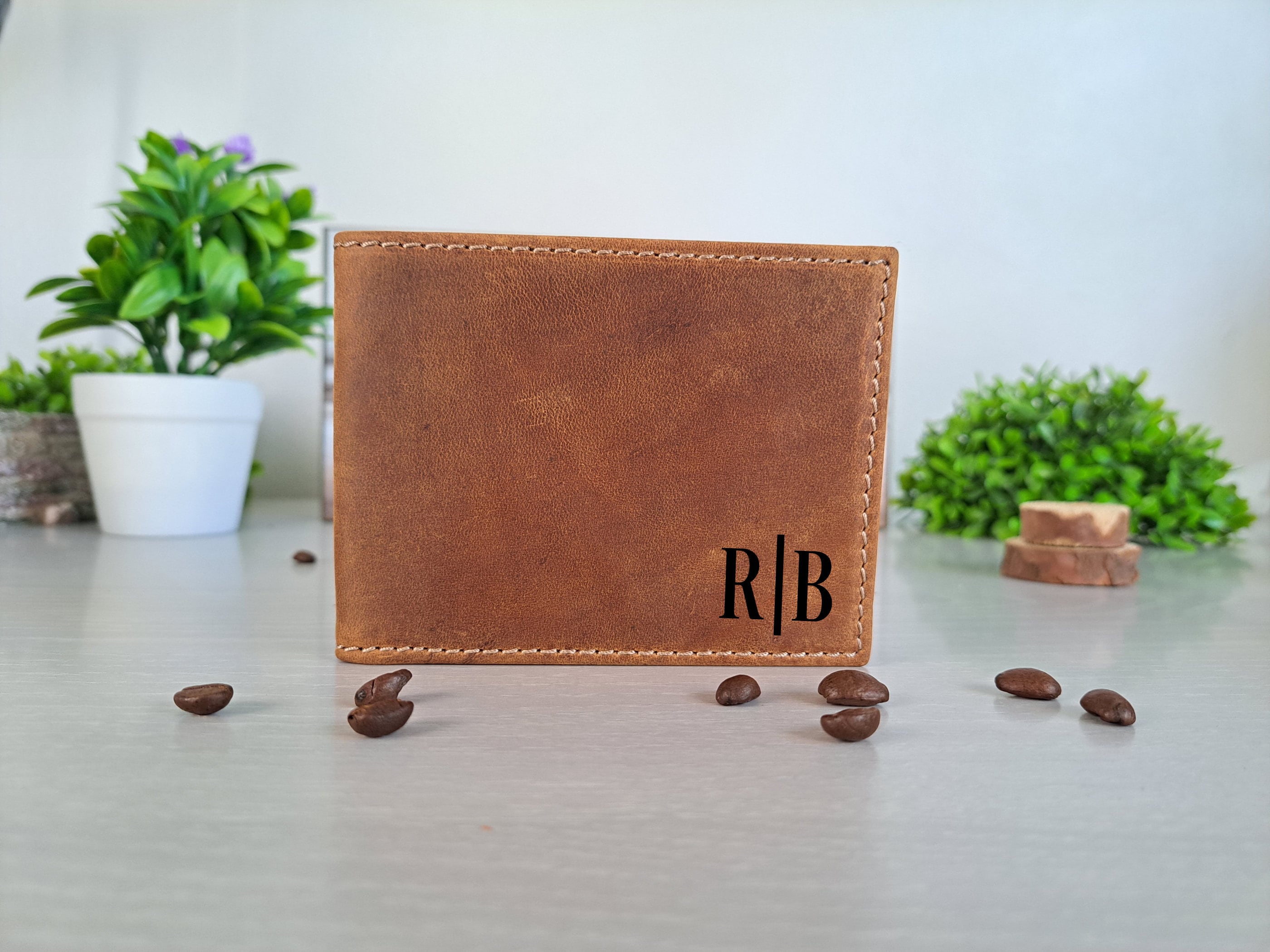 Personalized Leather Bifold Wallet: RFID Blocking Slim Wallet With ID ...