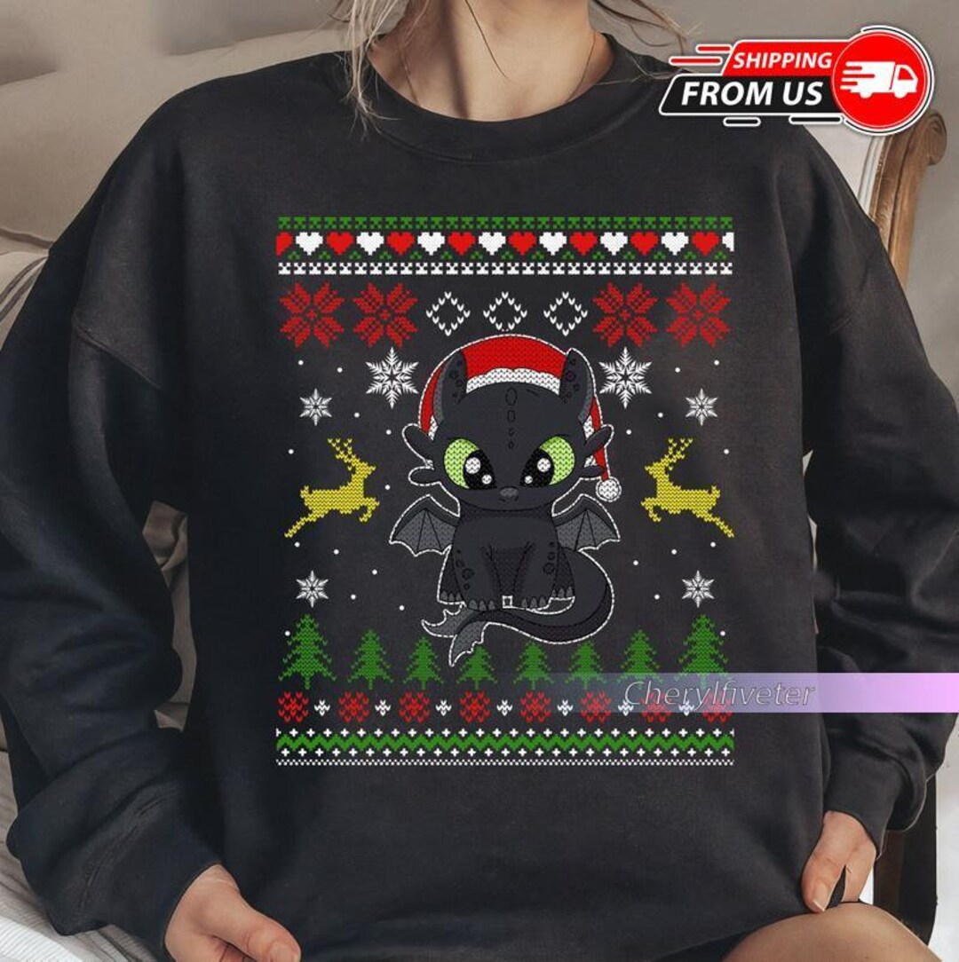 Christmas Gift Disney Toothless Christmas Lights T-shirt - Etsy UK