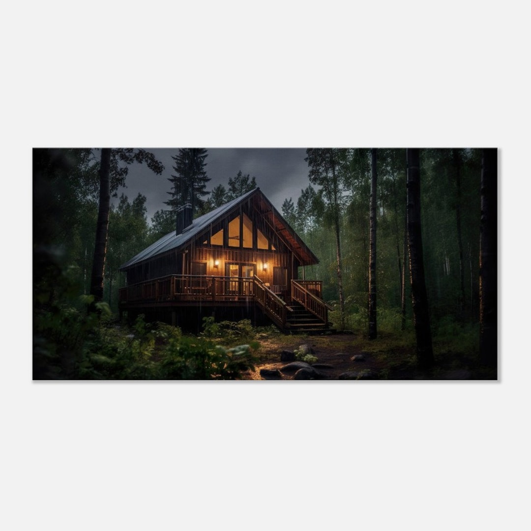 Cabin Wall Art Cabin in the Woods Home Decor Forest Home Wall Decor - Etsy