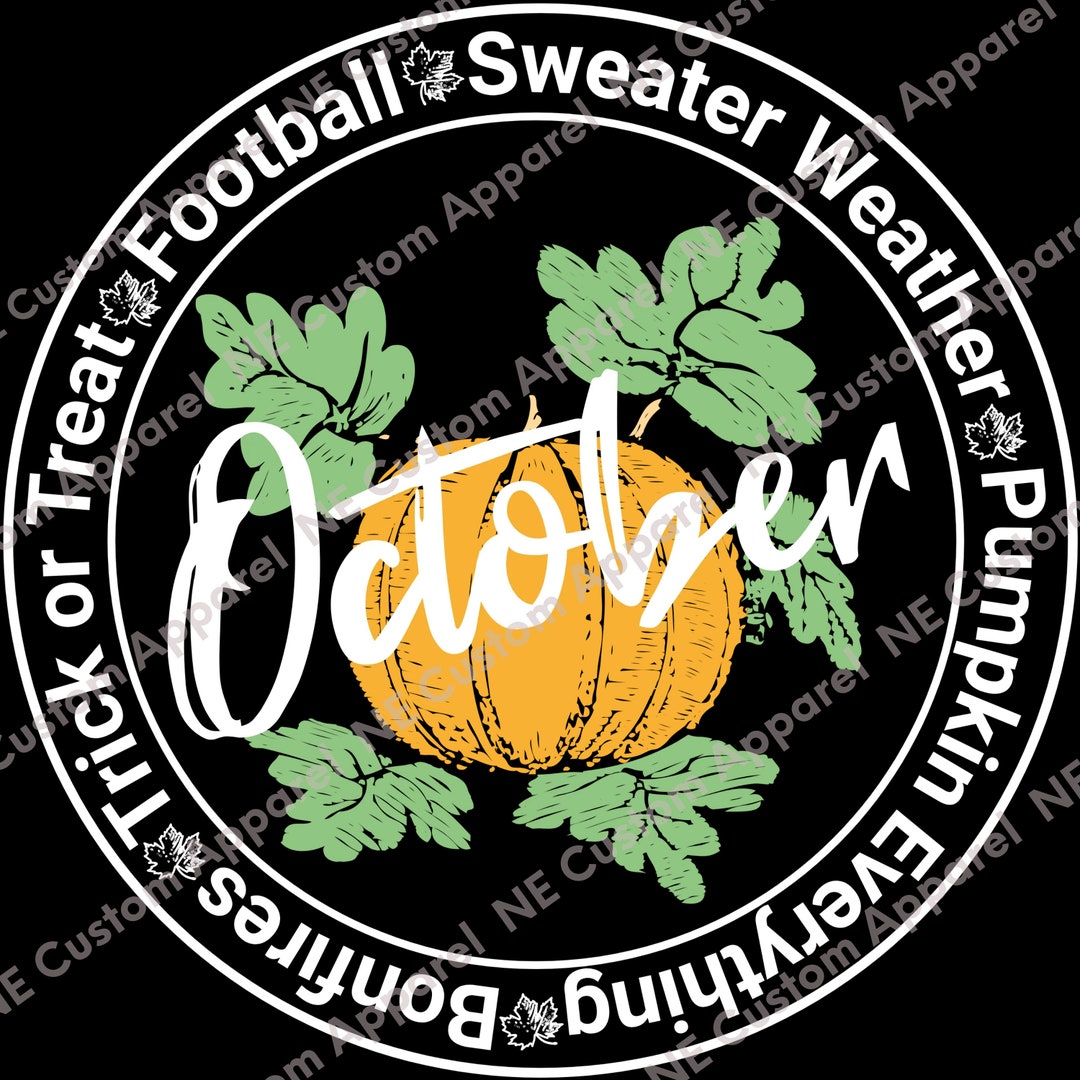 October, Fall, Autumn, PNG, SVG Digital File, Perfect for T-shirts ...