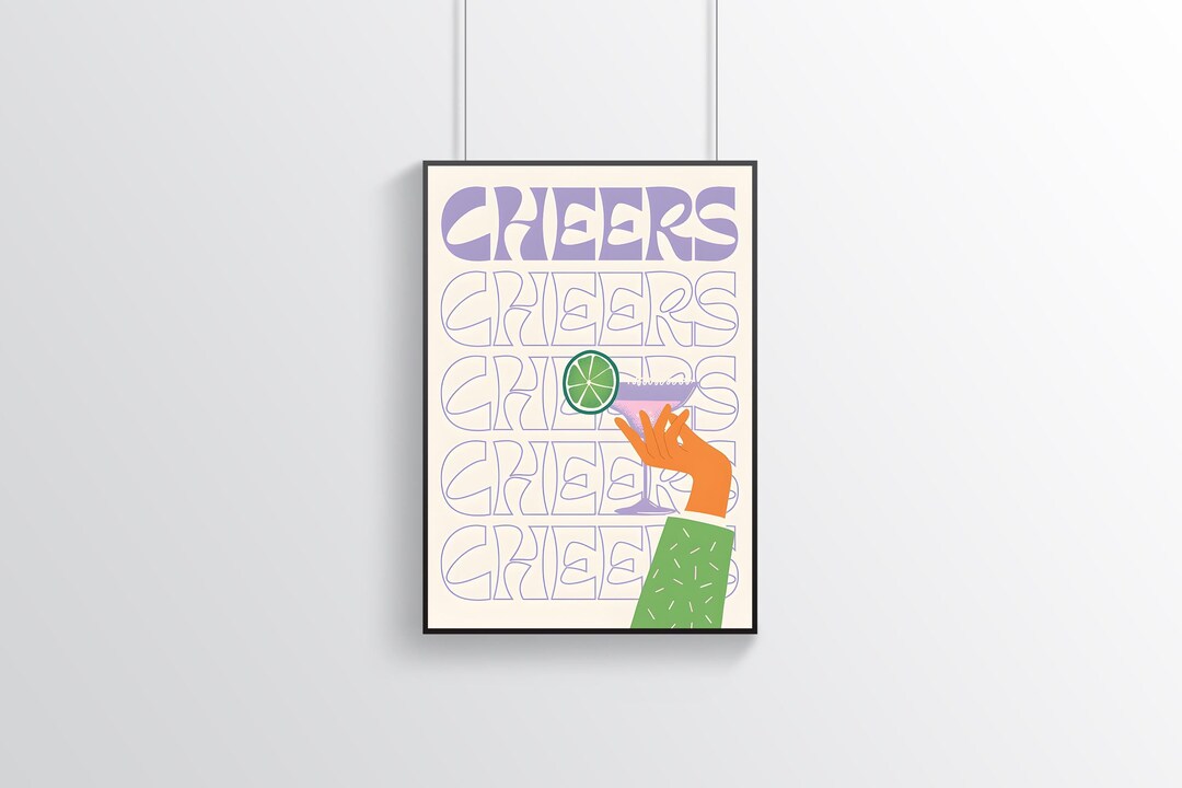 Cheers Cheers Poster Digital Poster Vintage Poster Home Decor Wall ...