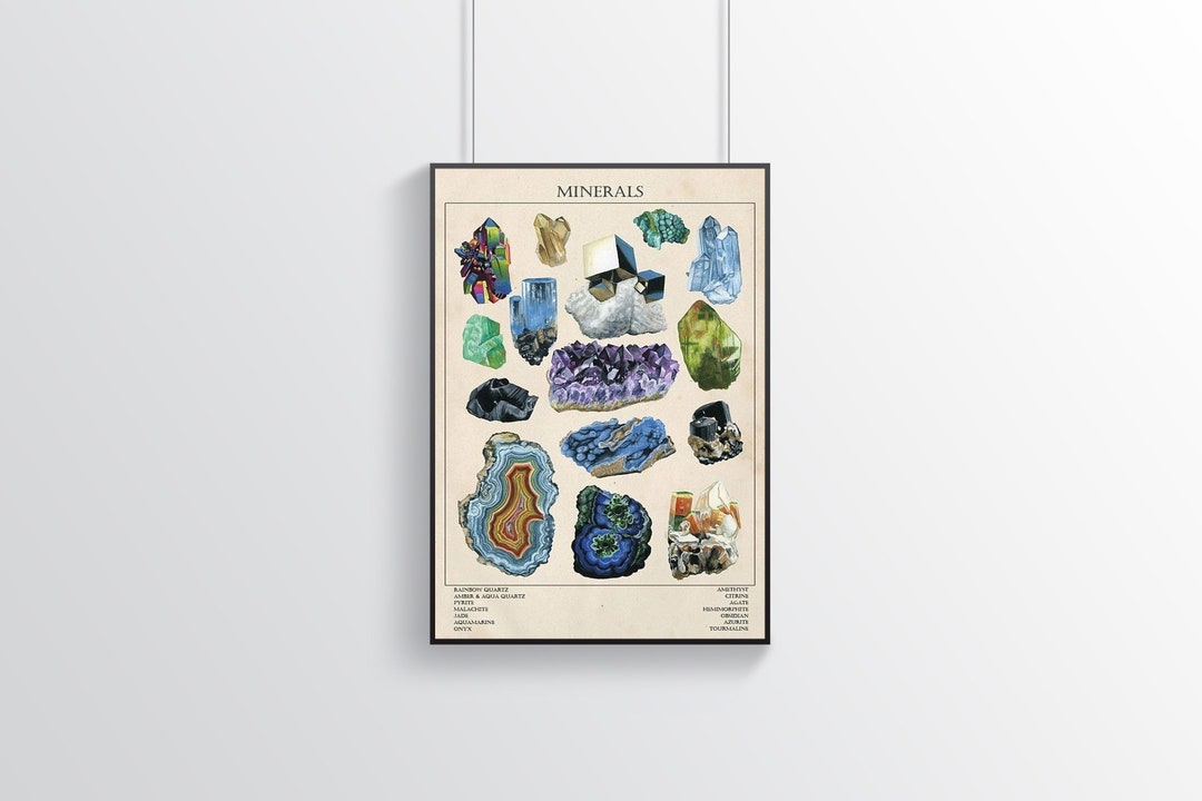 Minerals Posters Valuable Stones Poster Room Decor Printed Art Home ...