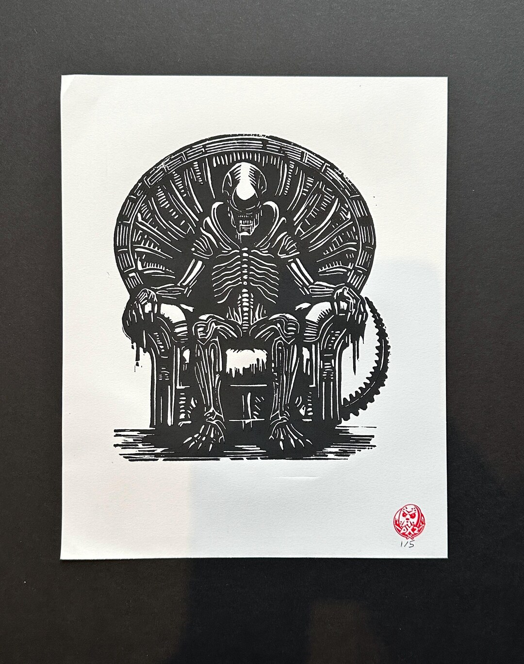 Armchair Horrors Alien Lino Cut - Etsy