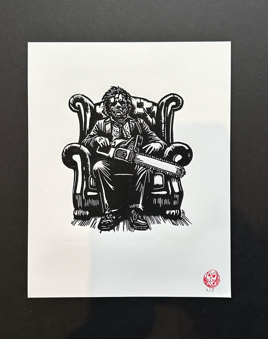 Armchair Horrors Leatherface Lino Cut - Etsy