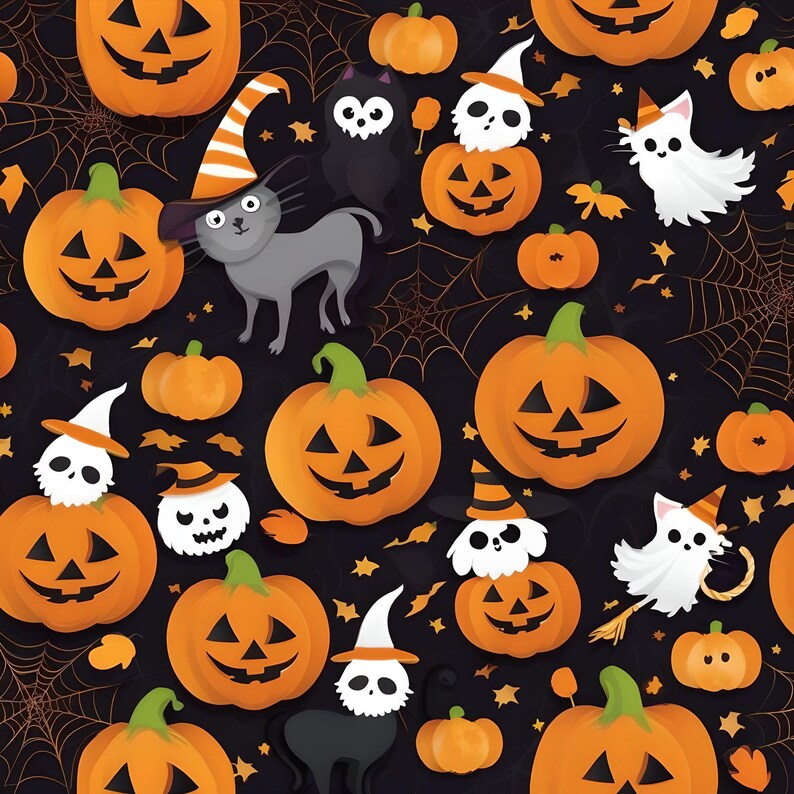 Halloween Scrapbooking Paper Digital Prints - Etsy