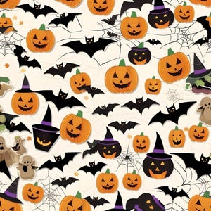 Halloween Scrapbooking Paper Digital Prints - Etsy