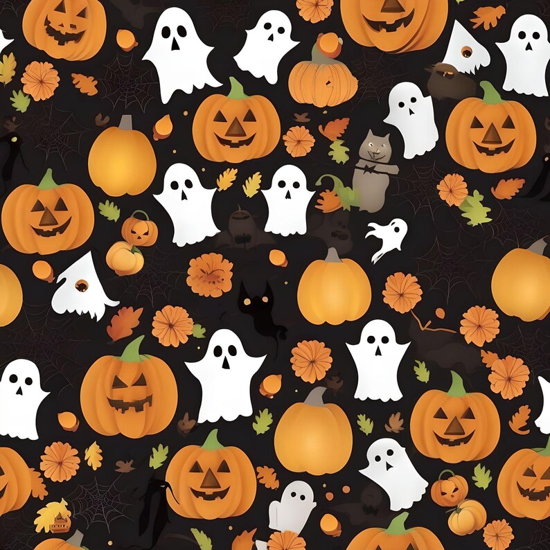 Halloween Scrapbooking Paper Digital Prints - Etsy