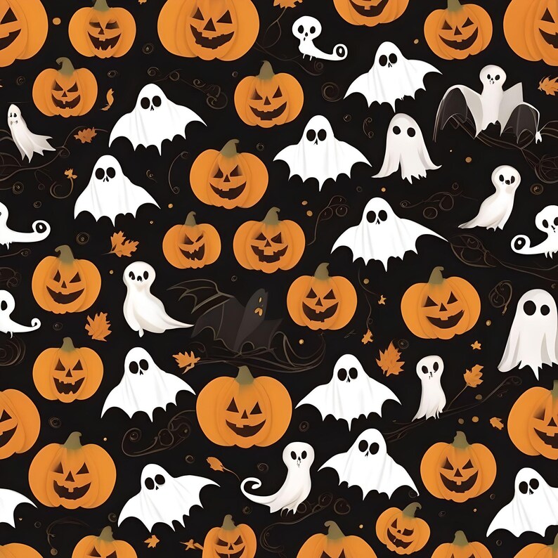 Halloween Scrapbooking Paper Digital Prints - Etsy