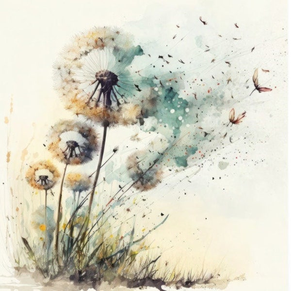 Dandelion Art - Etsy