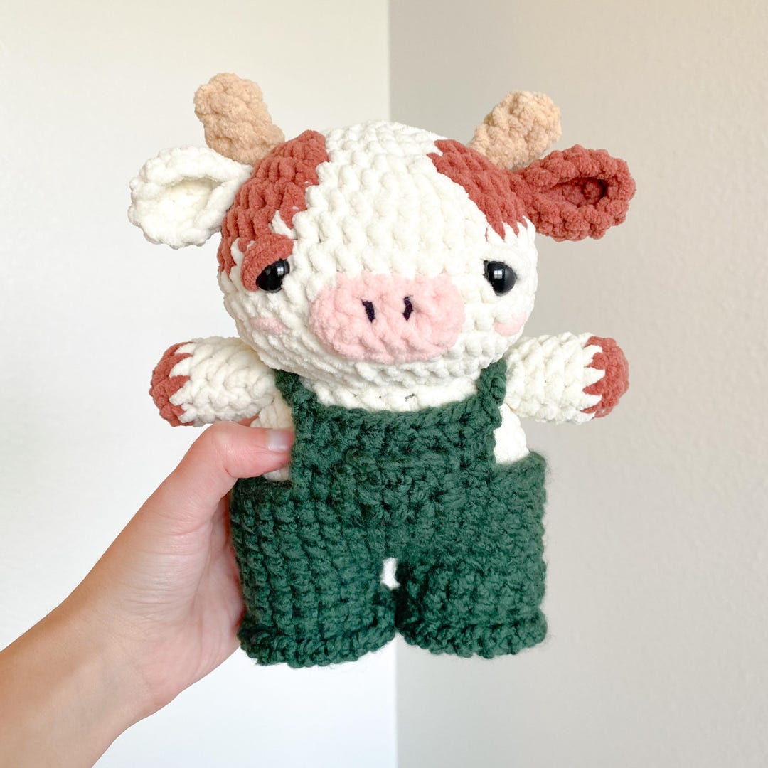 Brown Spotted Cow || Wool Overalls || - READY TO SHIP - Crochet ...