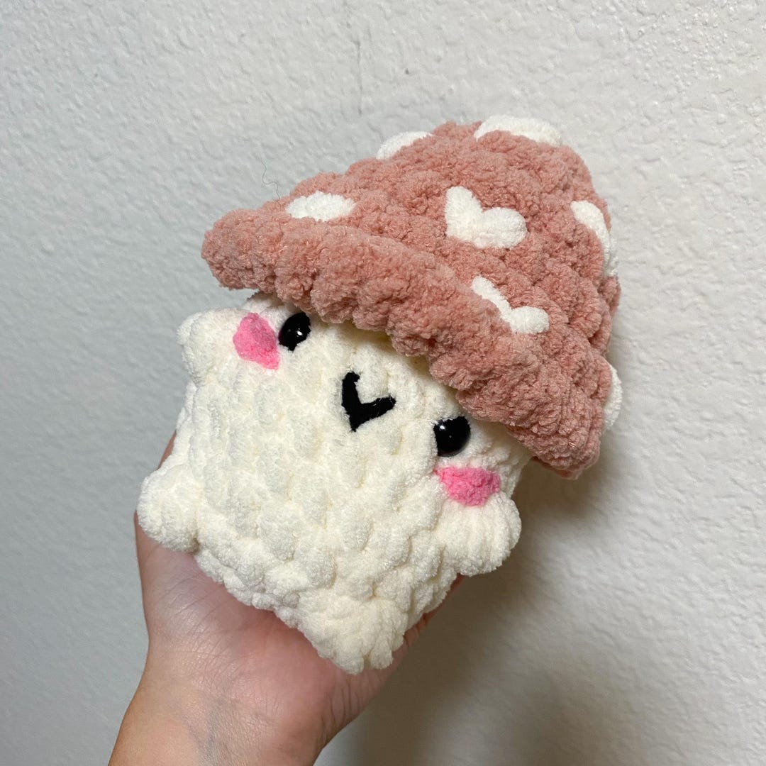 Blushing Mushroom Sprite Crochet Amigurumi Plushie - Etsy