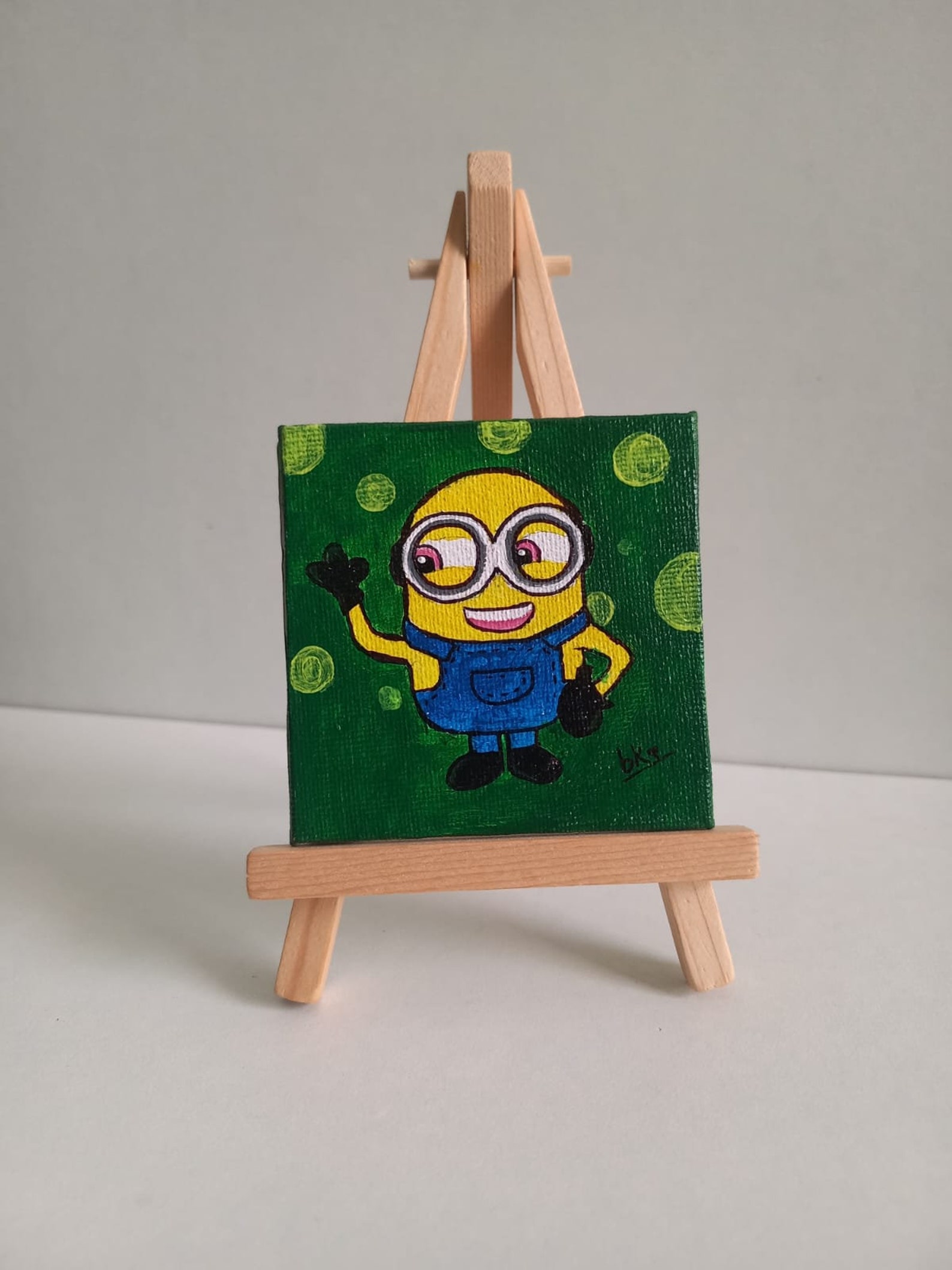 Acrylic Minimalist Painting for Home Decor, Minion Cartoon, Acrylic ...