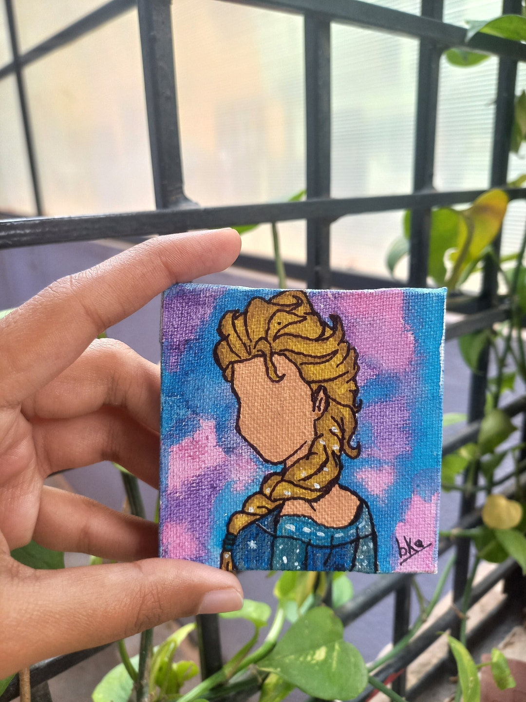 Acrylic Minimalist Painting for Home Decor, Elsa Cartoon, Acrylic ...