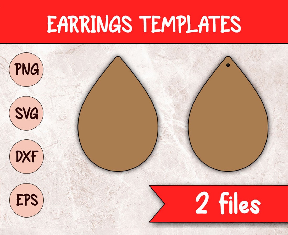 Teardrop Earring Template, Sublimation Template, Earring Template for ...