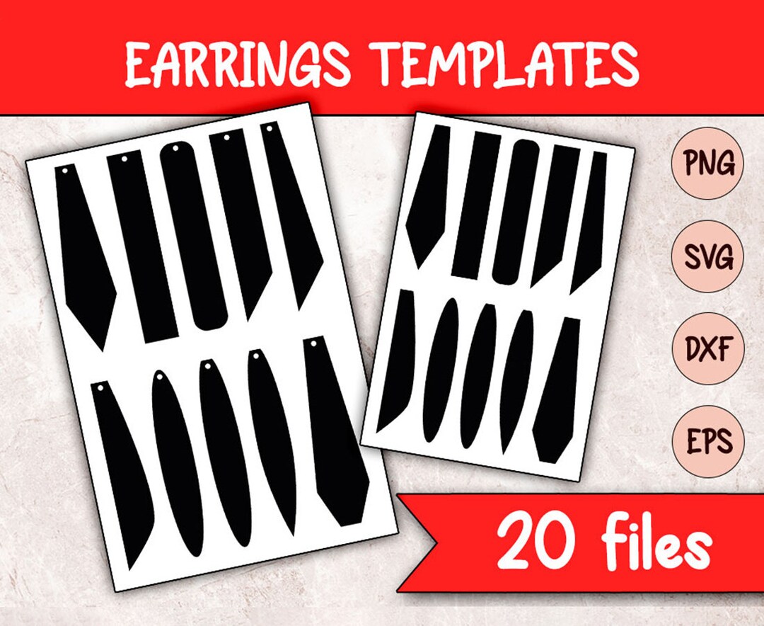 Long Earring Templates, Earring Template for Sublimation, Teardrop ...