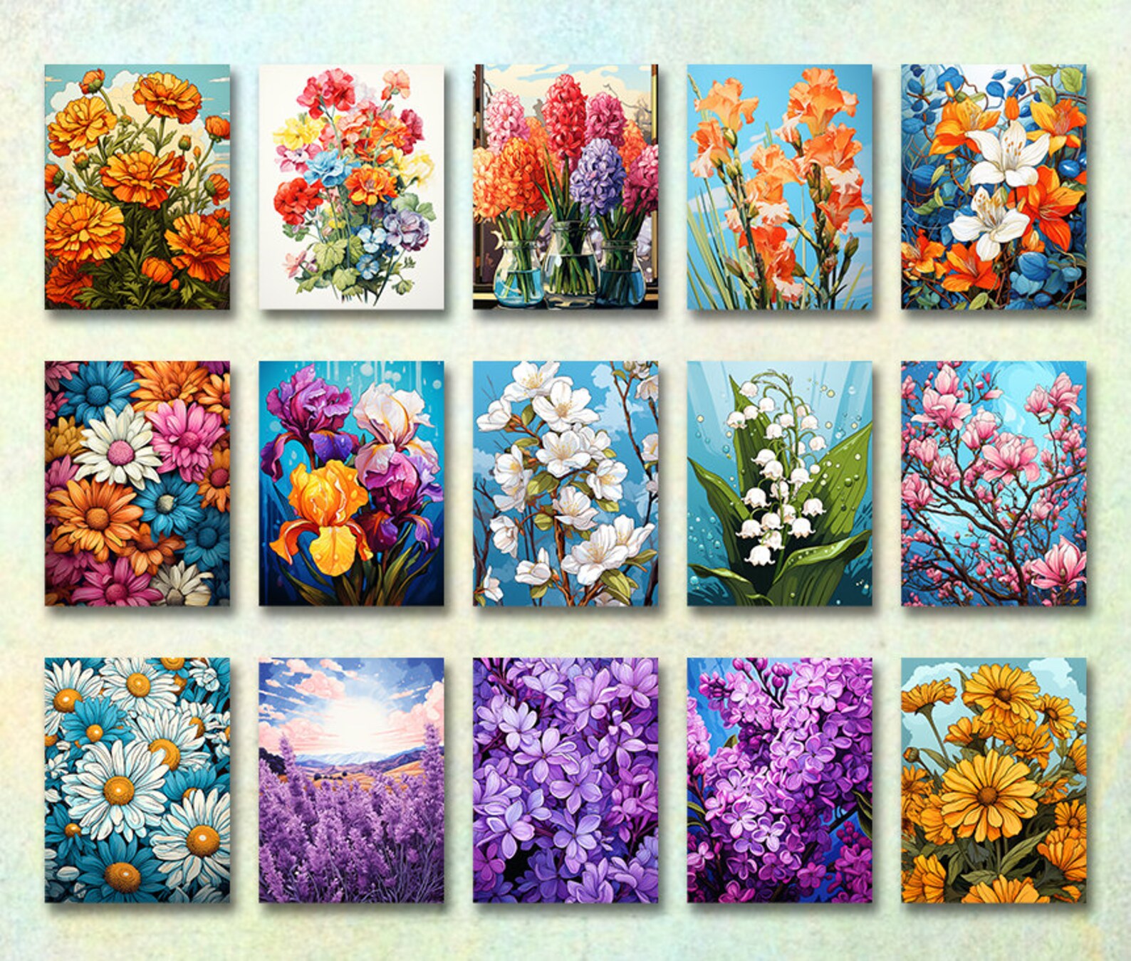 50 Flowers Air Freshener Sublimation Design, Floral Car Air Freshener ...