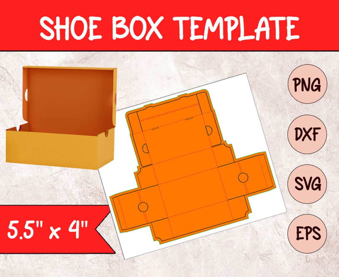 Shoe Box Template Svg, Shoe Box Svg, Sneaker Box Template, Digital ...