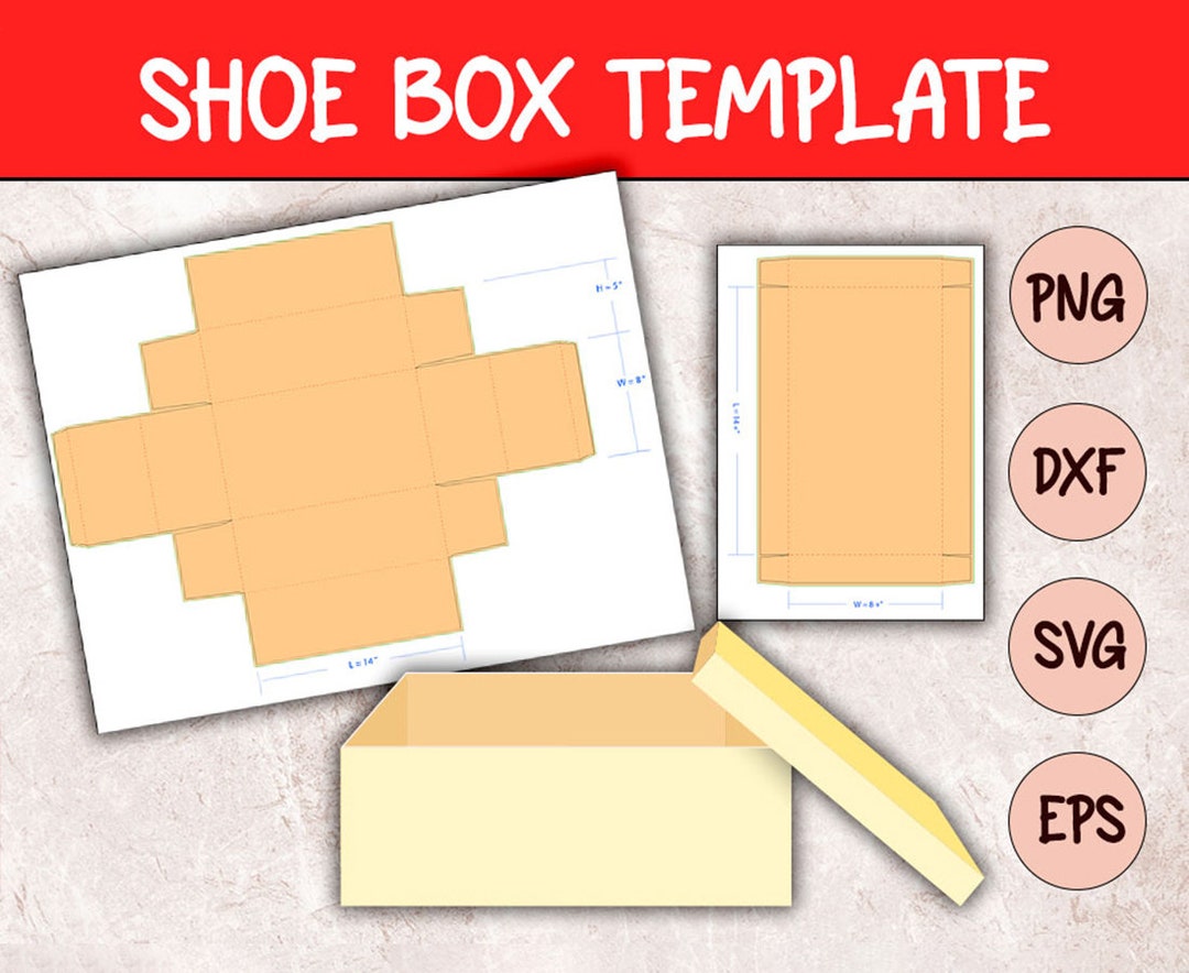 Shoe Box Template Svg, Shoe Box Svg, Sneaker Box Template, Digital ...