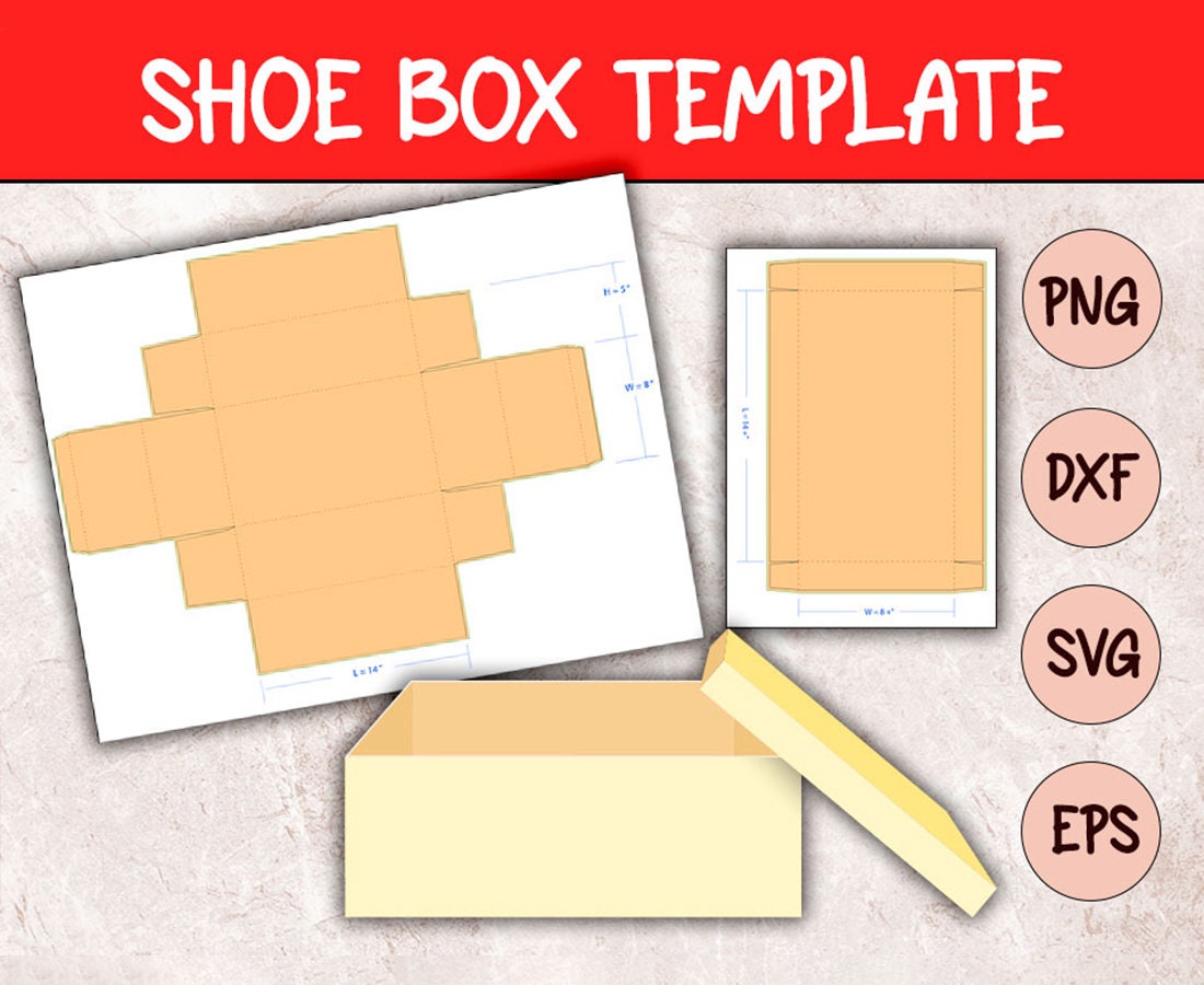 Shoe Box Template Svg, Shoe Box Svg, Sneaker Box Template, Digital ...