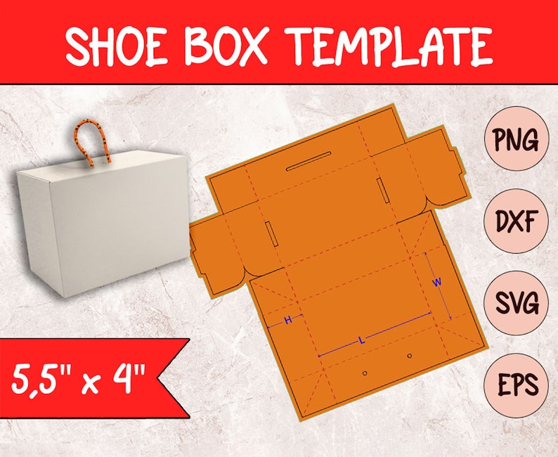 Shoe Box Template Svg, Shoe Box Svg, Sneaker Box Template, Digital ...