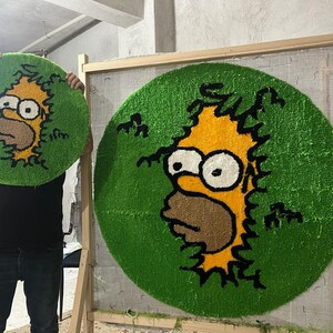 Simpson Tufted Rug homer Simpson Custom Rug the Simpsons 100% Cotton ...