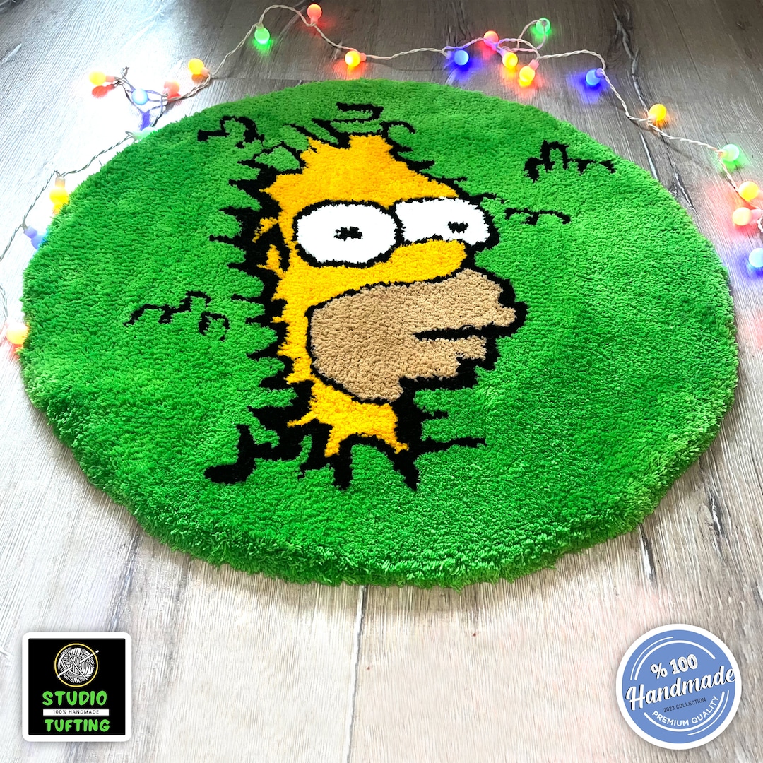 Simpson Tufted Rug homer Simpson Custom Rug the Simpsons 100% Cotton ...