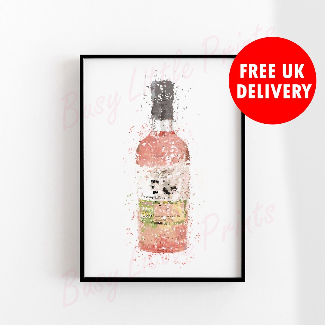 EDINBURGH PINK GIN Bottle Print, Bar, Kitchen, Dining, Home Decor ...