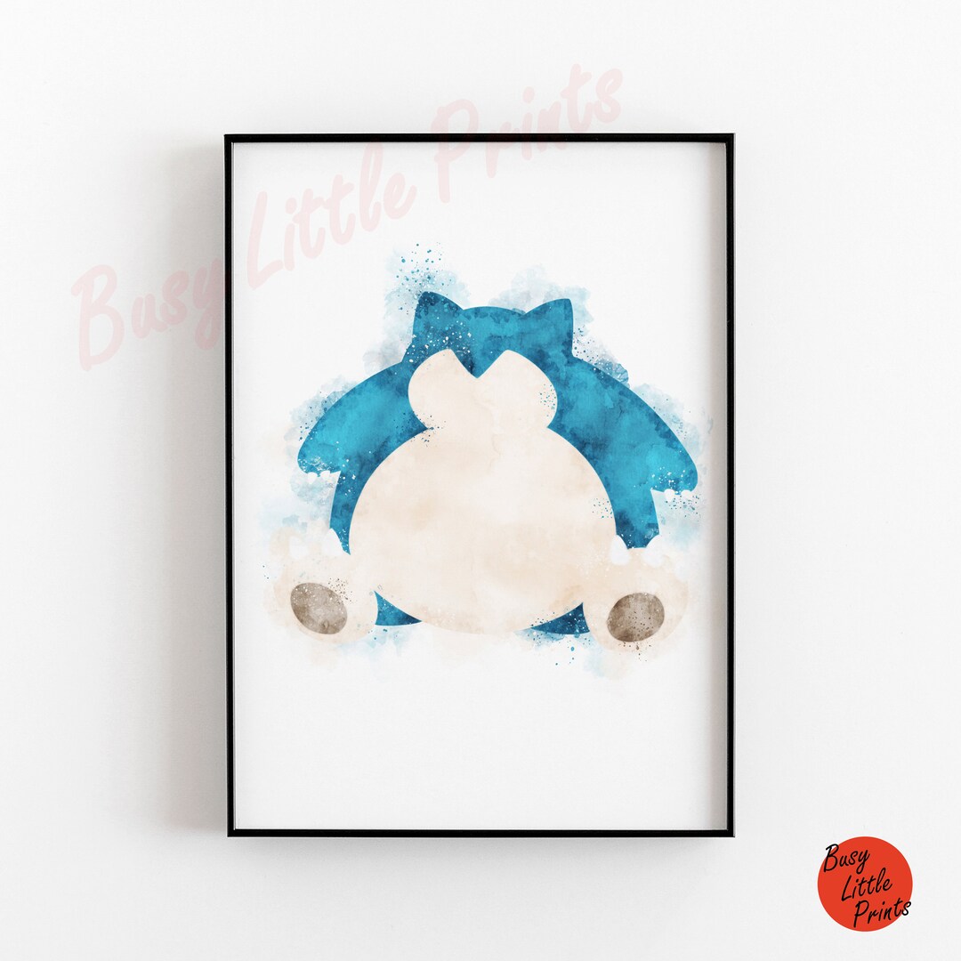 Pokemon No.143 SNORLAX Watercolour Digital Download Art Print - Etsy