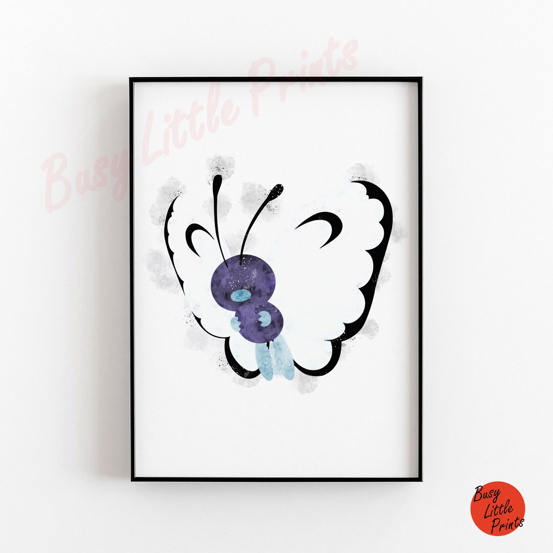 Pokemon No.12 BUTTERFREE Watercolour Digital Download Art Print - Etsy
