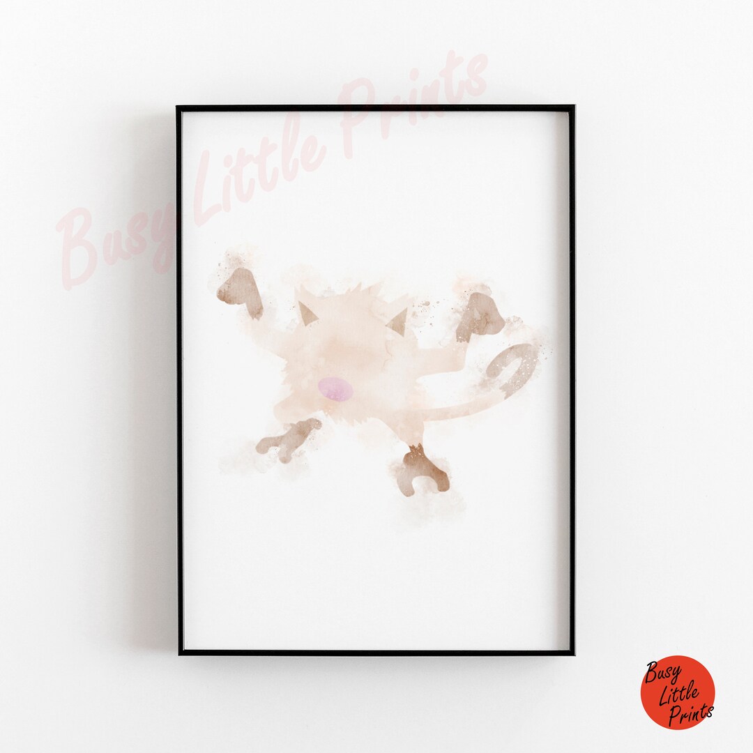 Pokemon No.56 MANKEY Watercolour Digital Download Art Print - Etsy
