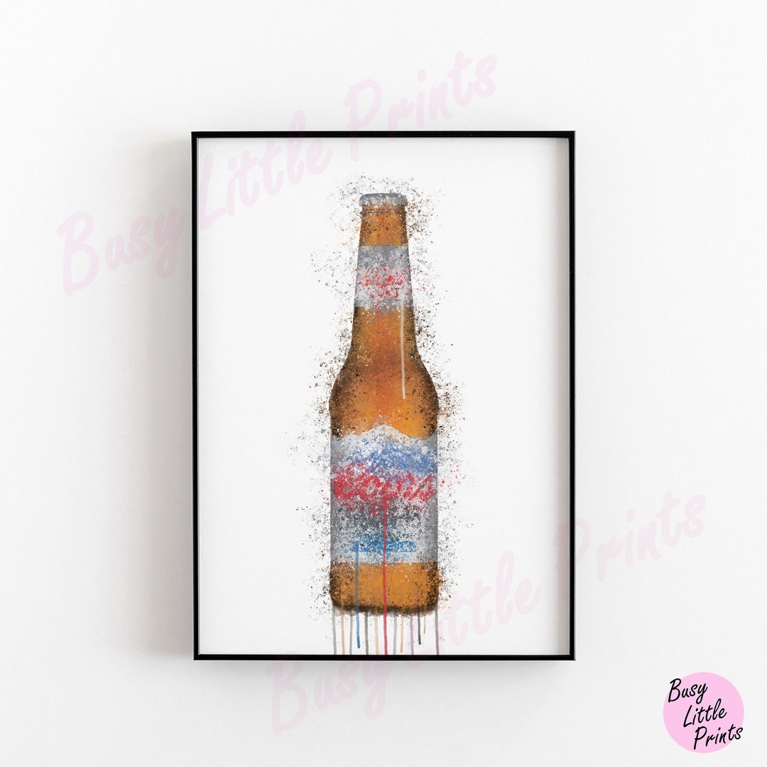 COORS Beer Bottle Print, Bar, Kitchen, Dining, Home Decor, Splatter ...