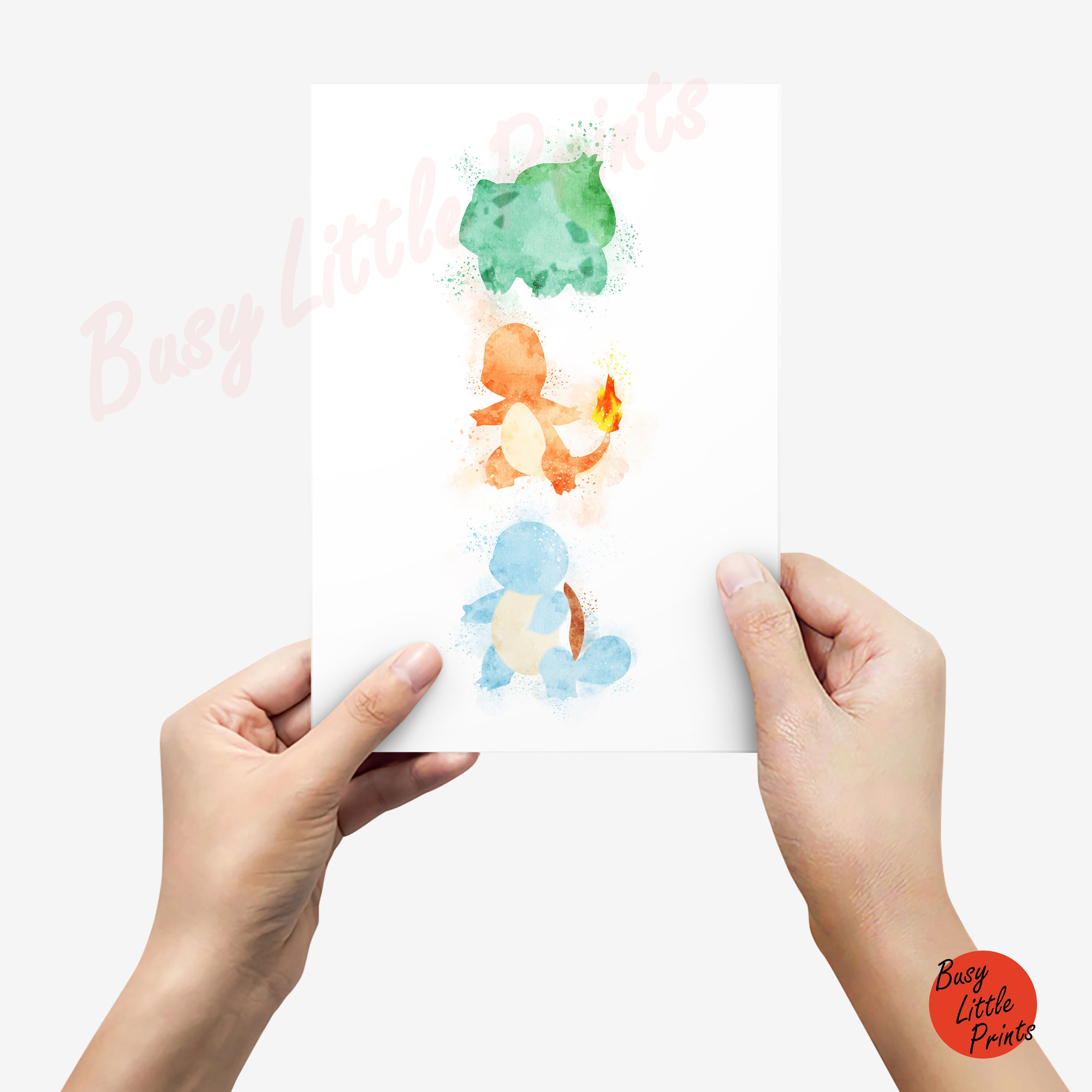Pokemon GEN 1 STARTER POKEMON Watercolour Digital Download Art Print - Etsy