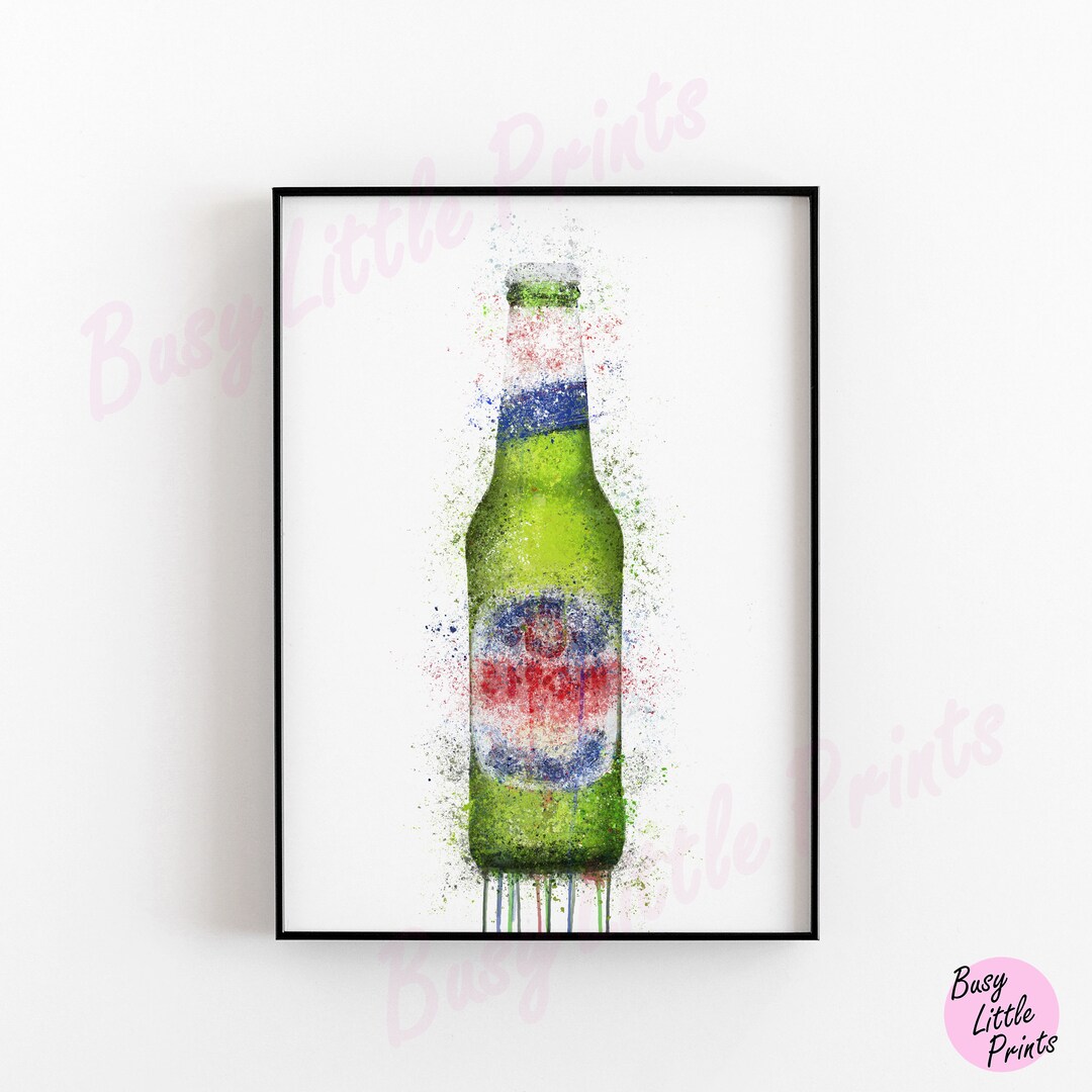 Peroni Beer Bottle Print, Bar, Kitchen, Dining, Home Decor, Splatter ...