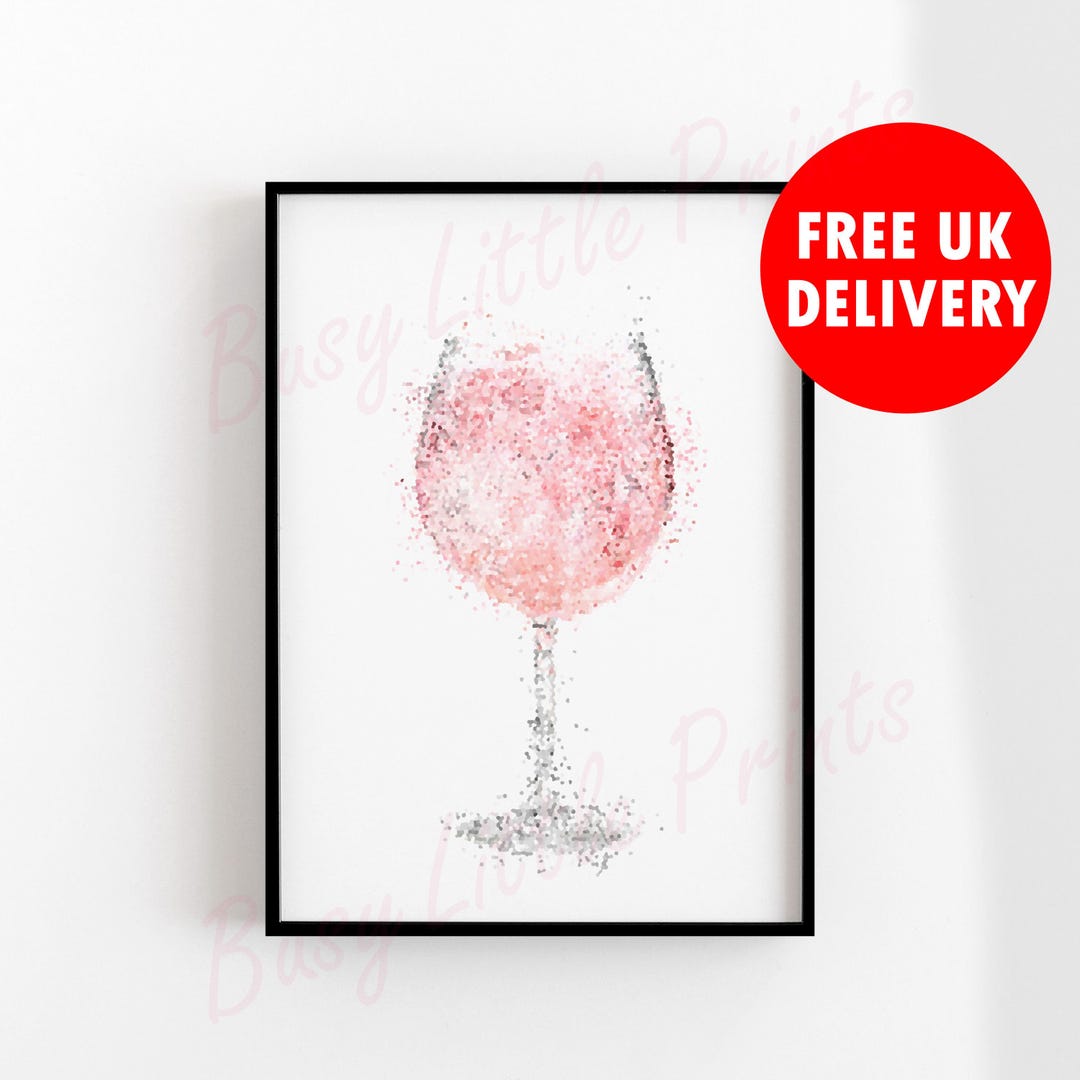 PINK GIN COCKTAIL Glass Print, Bar, Kitchen, Dining, Home Decor ...