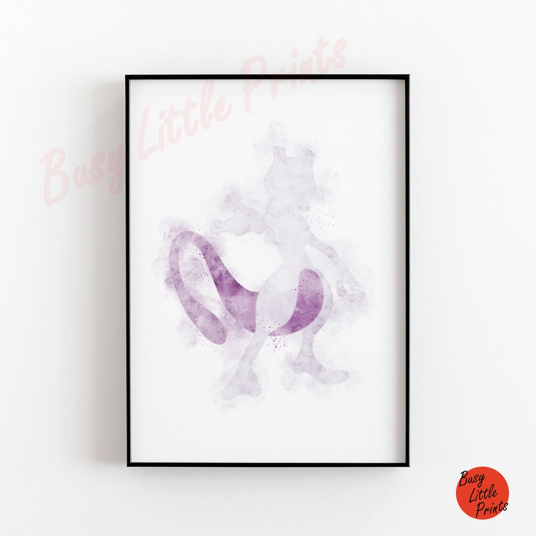 Pokemon No.150 MEWTWO Watercolour Digital Download Art Print - Etsy