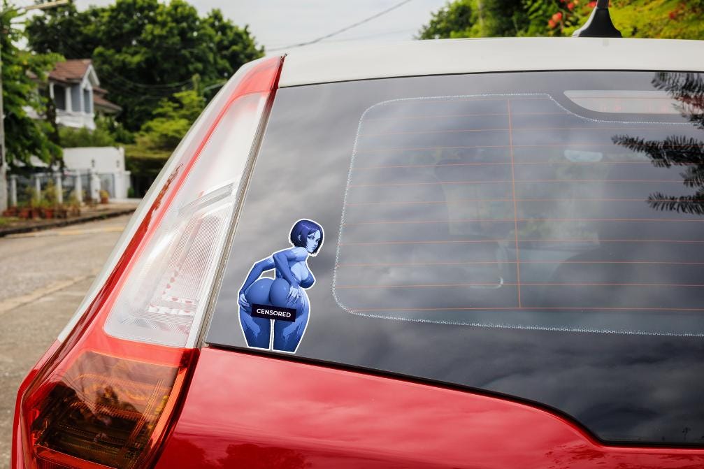Cortana Halo Waifu Weatherproof Anime Sticker 6 Car Decal - Etsy
